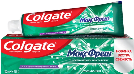 Зубная паста освежающая Colgate Макс Фреш Нежная мята 100 мл ...