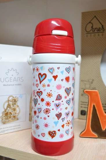 Термос детский с трубочкой Сердца – купить онлайн на ROZETKA
