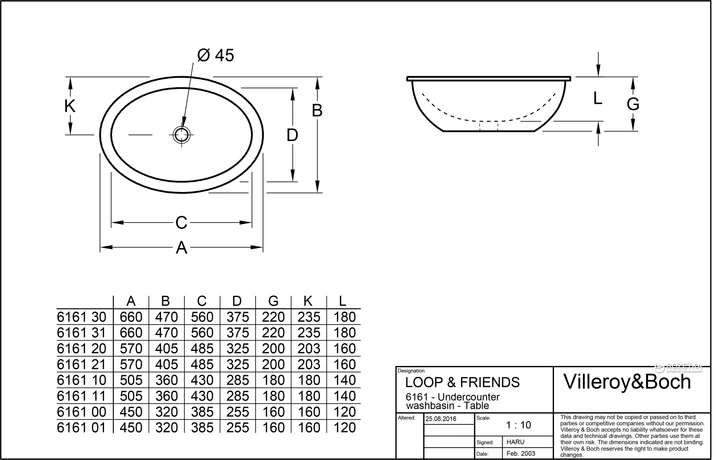 Раковина VILLEROY & BOCH Loop & Friend 61613001 560x375 мм белая – фото ...