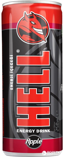 Упаковка энергетического напитка Hell Red Grape с ароматом красного ...