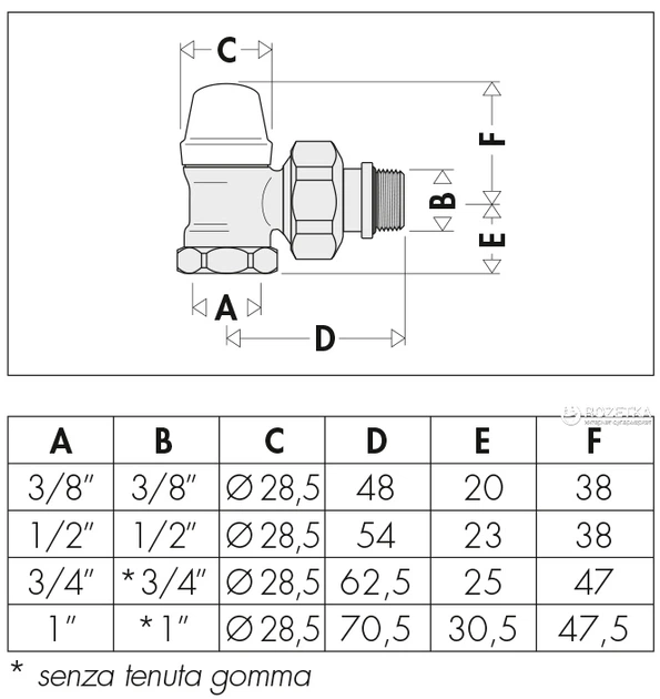 Кран радиаторный CALEFFI 1/2" отсекающий угловой (431402) – фото ...