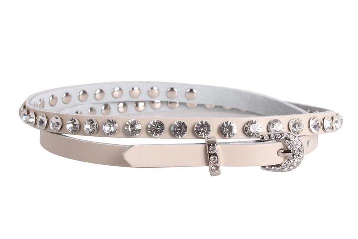 Женский ремень со стразами Dovhani ST49183 101 см Бежевый от продавца ...