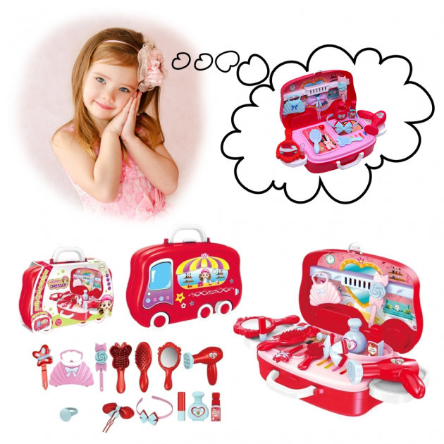 Детский игровой набор Салон красоты в чемоданчике Happy dresser Розовый ...