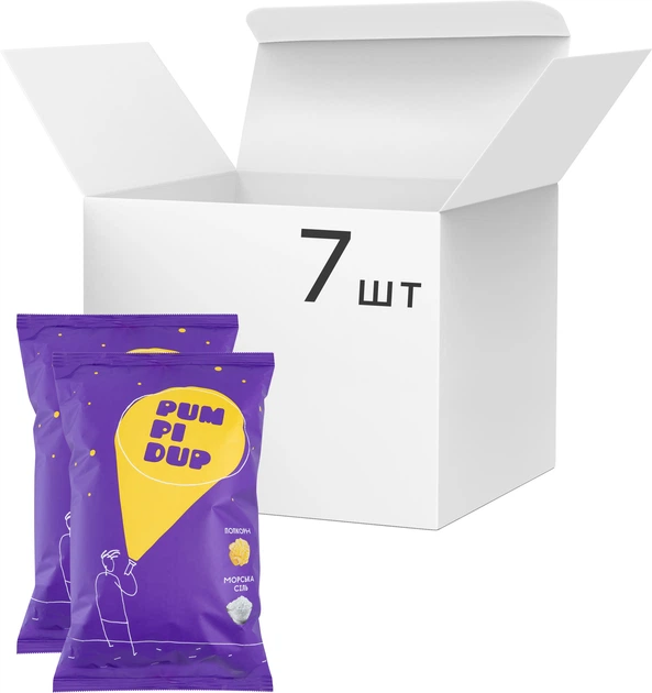 Упаковка попкорну Pumpidup Морська сіль 90 г х 7 шт (0.63 кг) (4820223990102) – купити в Україні ...