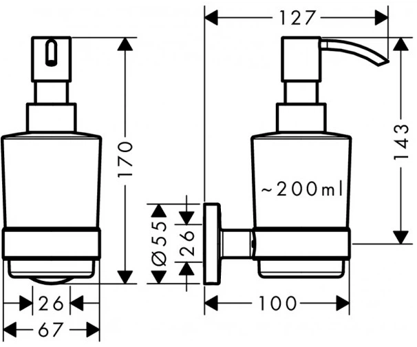 Дозатор для жидкого мыла HANSGROHE Logis 41714000 – фото, отзывы ...