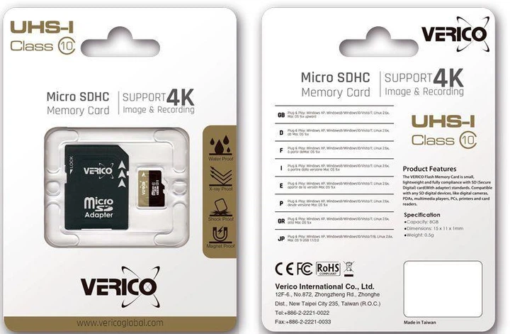 Карта памяти Verico microSDHC/SDXC Class 10 UHS-I SD adapter 8 Gb – фото, отзывы, характеристики ...