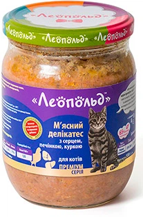 Упаковка влажного корма для кошек Леопольд Мясные деликатесы с сердцем ...