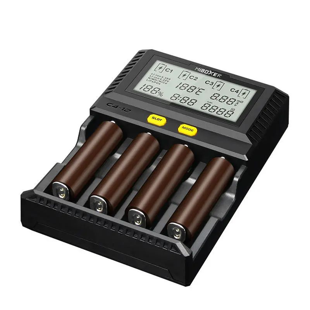 Универсальное ЗУ MiBoxer C4-12 (v2.2, new), 4 канала, Ni-Mh/Li-ion(4.2 ...