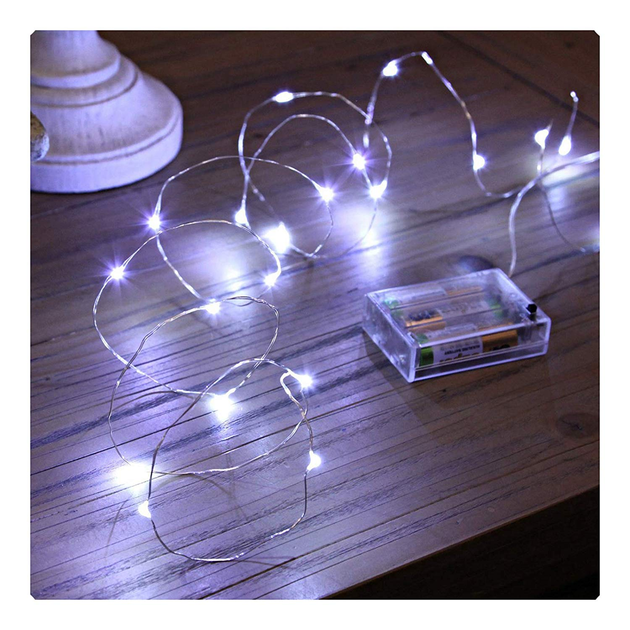 Светодиодная гирлянда 2 метра на батарейках Ledart Холодный свет ...