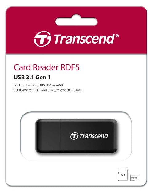 Кардридер Transcend TS-RDF5K USB 3.1 Gen 1 SD/microSD (TS-RDF5K) – фото ...