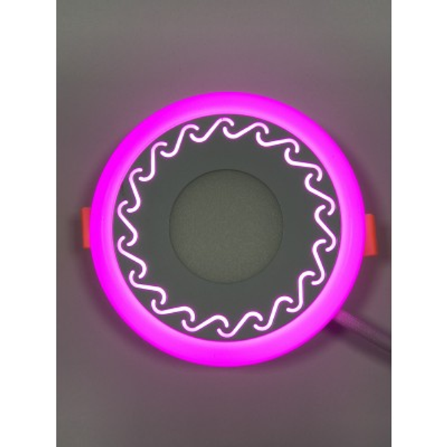 LED панель "Завитки" 6+3W с розовой подсветкой 540Lm 4500K 85-265V круг ...