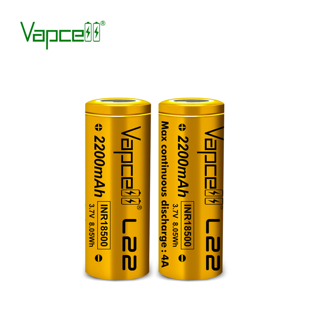 Аккумулятор 18500 литий-ионный (Li-Ion) Vapcell INR18500 L22, 2200mAh ...