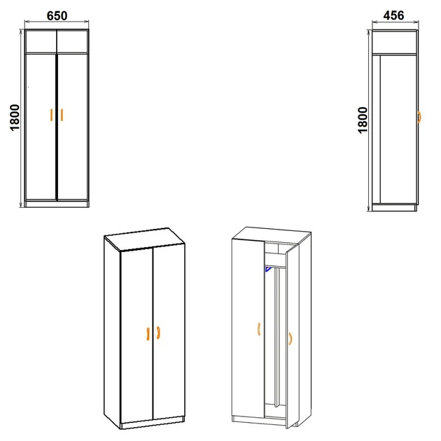 Шафа для одягу Компаніт 1 дуб сонома купити онлайн на Rozetka