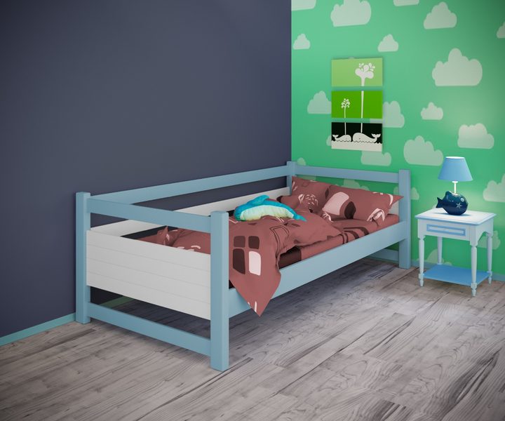 Кровать односпальная тахта RainbowDream Филипп 90х190 см бело-голубой ...