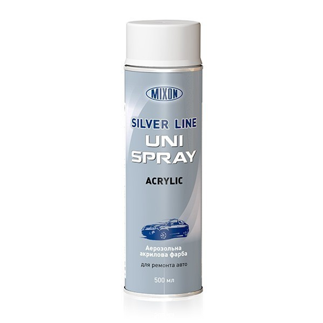 Краска в баллончике для авто глянцевая 500мл Uni Spray Mixon Белая ...