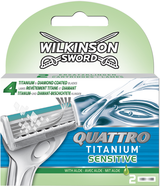 Картриджи для бритья Wilkinson Sword Quattro Titanium Sensitive 2 шт ...