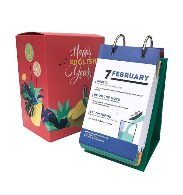 Настольный календарь на кольцах Gifty Happy English Year (английский ...