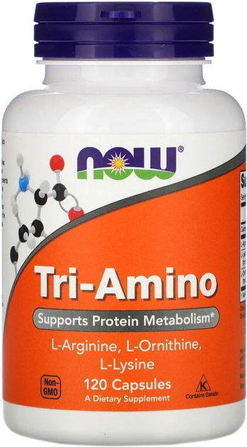 Аргинин, Лизин, Орнитин, Tri-Amino, Now Foods 120 капсул (733739001528 ...