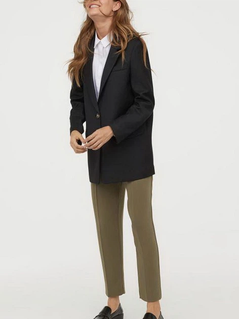 Піджак подовжений жіночий H&M 01-0700515-9 M Чорний (СА2000001847718 ...