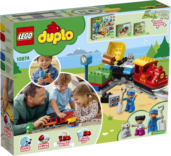 Конструктор LEGO DUPLO Town Поїзд на паровій тязі 59 деталей (10874 ...