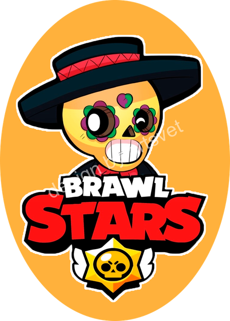 Термотрансферная наклейка на одежду "А6" (1шт) Brawl Stars Poko (Бравл ...