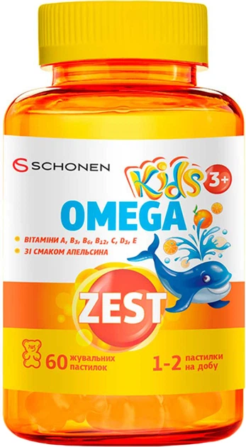Зест ZEST Kids Omega Вітаміни №60 жувальних пластинок (000001226 ...