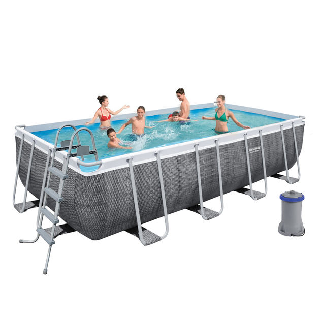 Бассейн каркасный прямоугольный BESTWAY 56996, 488x244x122 см, фильтр ...