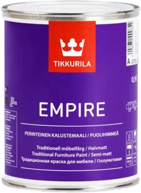 Тиксотропная алкидная краска Tikkurila Empire 2.7 л Белая ...