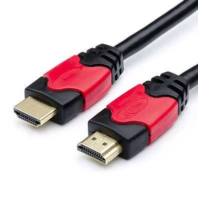 HDMI - HDMI кабель 3,0м ATCOM High-Quality Cable FullHD/4K/3D v1.4 Red/Gold (14947) – фото ...