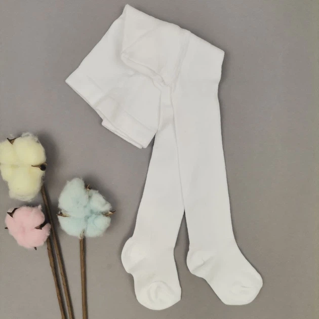 Колготки для девочки под памперс детские демисезонные белые 68-74 см ...