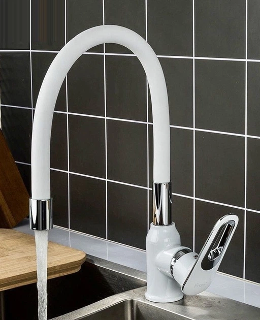 Змішувач для кухні з гнучким зливом Frap F4049 Білий – фото, відгуки, характеристики в інтернет ...