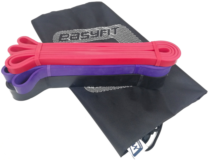 Резиновые петли EasyFit 2-45 кг (набор из 3 шт для фитнеса, тренировок ...