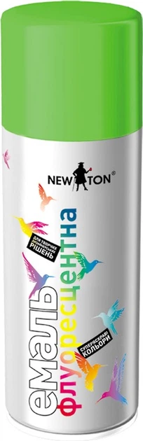 Краска флуоресцентная аэрозольная New Ton (RAL 9015) 400 мл Зеленая ...