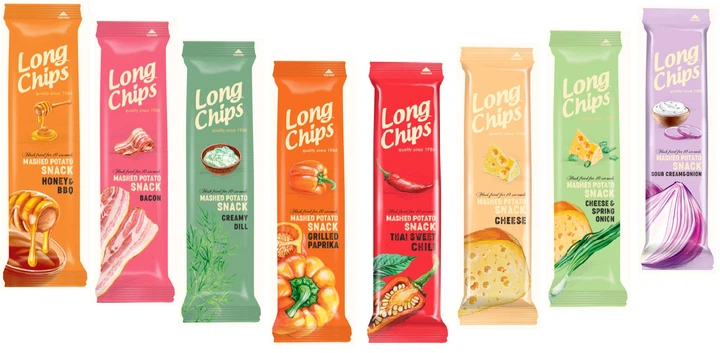 Чипси Long Chips Мікс Асорті 75 г х 8 шт (338152) – низькі ціни, кредит ...