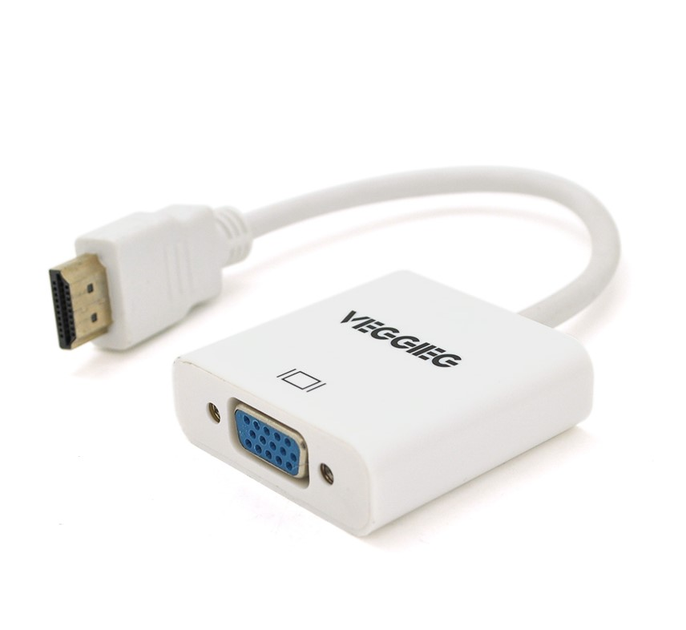 Конвертор-переходник HDMI (папа) на VGA (мама) VEGGIEG H-V1W 25cm White ...