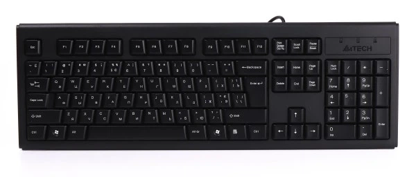 Клавіатура A4Tech KRS-85 PS/2 (Black) PS/2, Natural-A Keyboard, Fn клавіша, (Укр/Рус/Англ ...