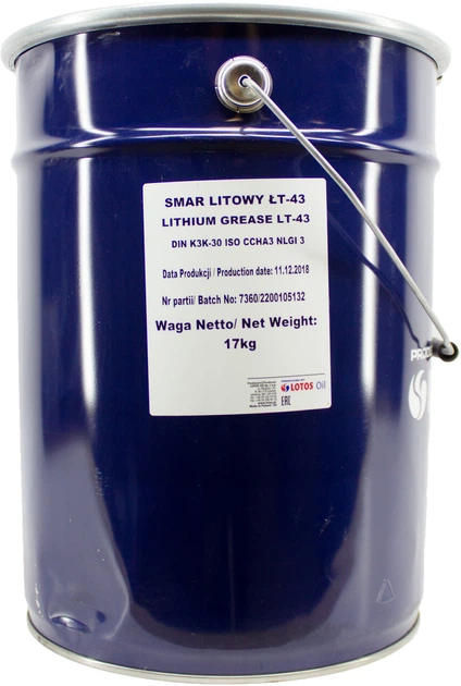 Смазка Lotos Lithium Grease LT-43 17 кг (WR-H104830-000) – фото, отзывы ...