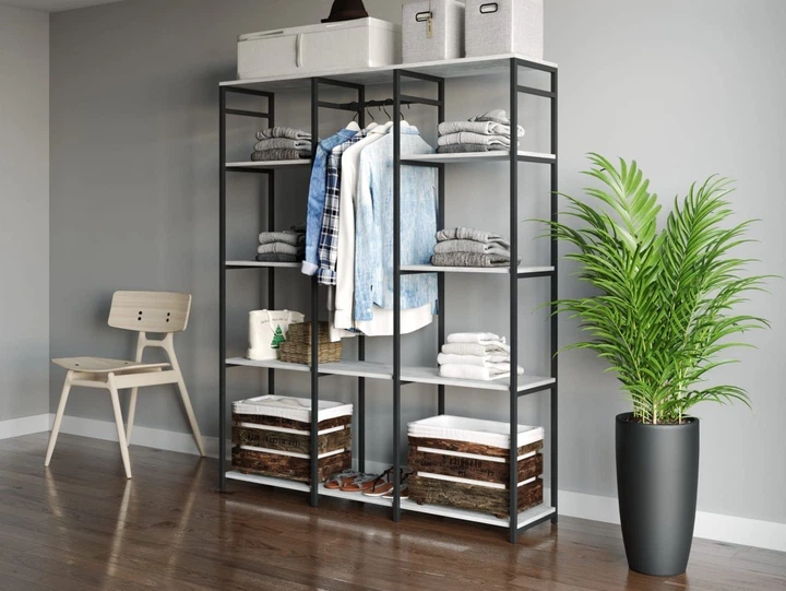 Шафа гардероб маленький вузький в сучасному стилі Лофт Drevogoods для систем зберігання речей