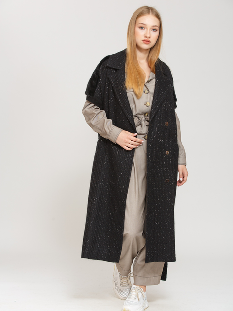 Теплый жилет удлиненный женский Donna Bacconi 21-T-123-1 38 Черный ...
