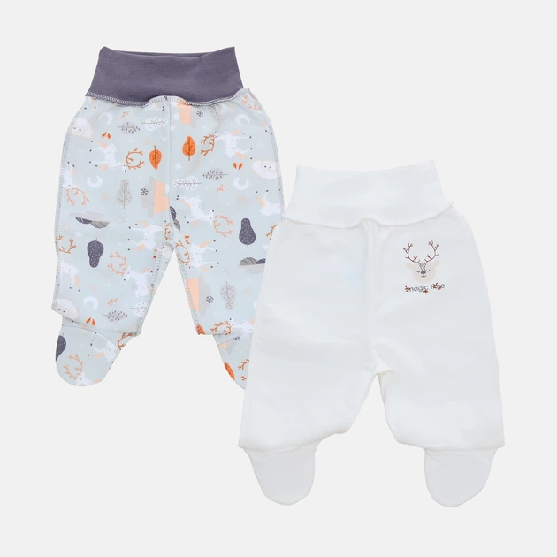 Ползунки утепленные Minikin 219201S 62 см 2 шт Серые/Молочные ...