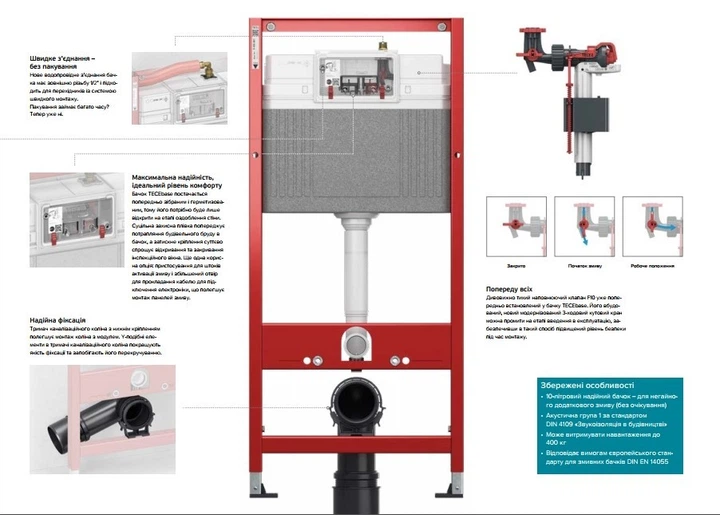 Модуль TECEbase 2.0 з кріпленням до стіни і прокладкою, з клавішею змиву TECEambia, колір хром ...