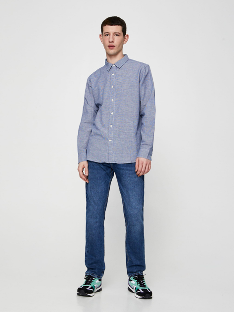 Рубашка Pull & Bear 5474/524/401 L Голубая в клетку (05474524401042 ...
