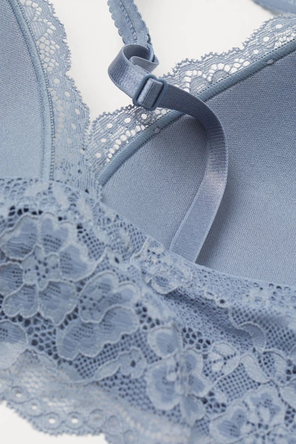 Бюстгальтер кружевной H&M 40 Синий 9245923bar_Синий – Брендовая одежда | ROZETKA