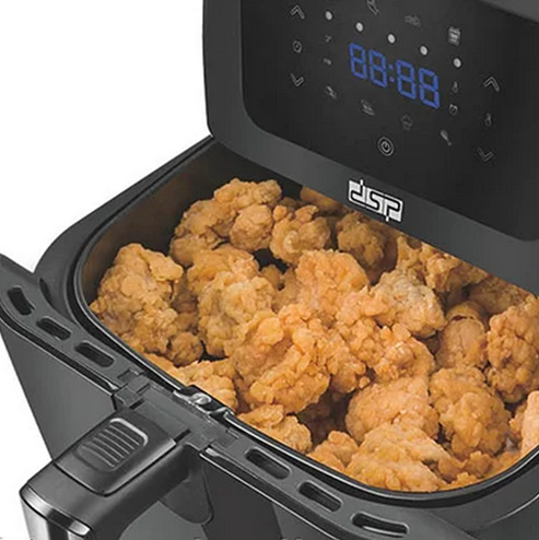 Электрическая фритюрница DSP KB-2066 безмаслянная с антипригарным покрытием 6L 1700W Черная ...
