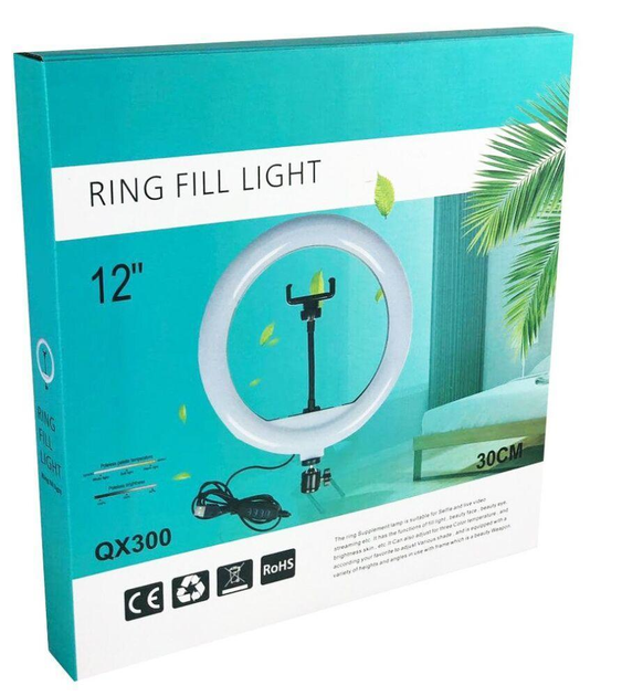 ROZETKA | Світлодіодна кільцева лампа Ring Fill Light QX-300 30 см ...