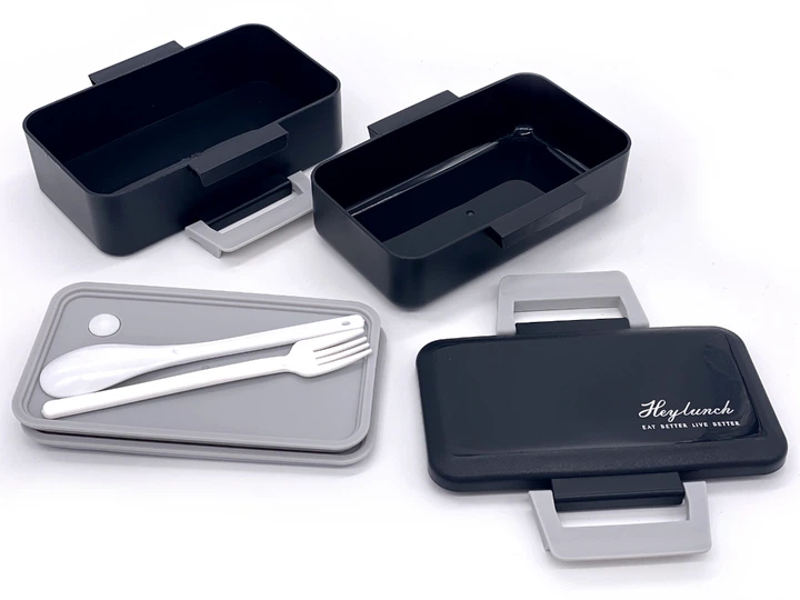 Ланч бокс двоярусний з виделкою/ложкою і HEY LUNCH - 1200 мл (LB-40035 ...