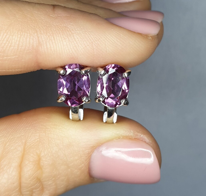 Сережки серебряные с александритом 4,73 г – низкие цены, кредит, оплата ...