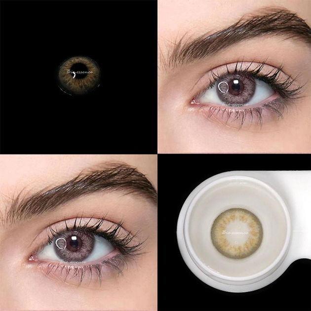 Линзы цветные Eyeshare без диоптрий коричневые Taylor Brown + контейнер ...
