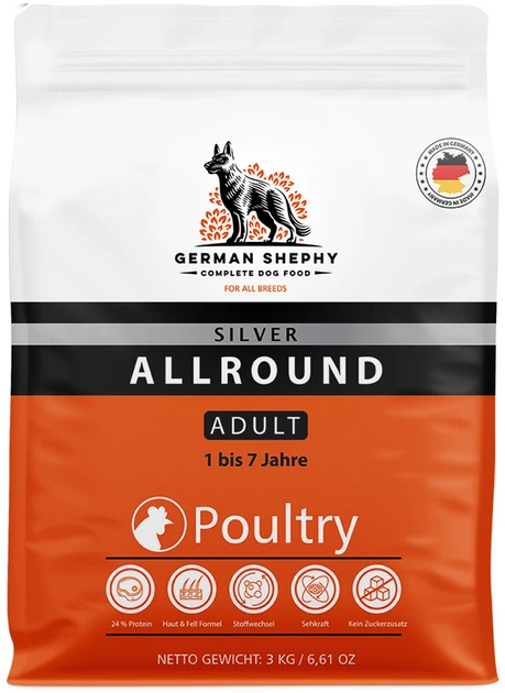 Сухой корм для собак German Shephy домашняя птица 3 кг (4260673230074 ...