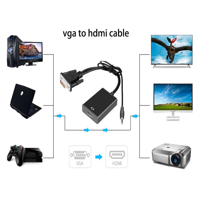 VGA на Hdmi кабель конвертер переходник преобразователь адаптер ВГА ...